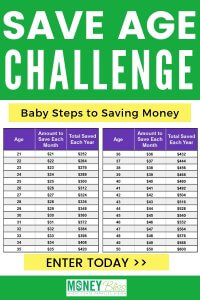 Save Age Challenge - Small Steps to Save Money - Money Bliss